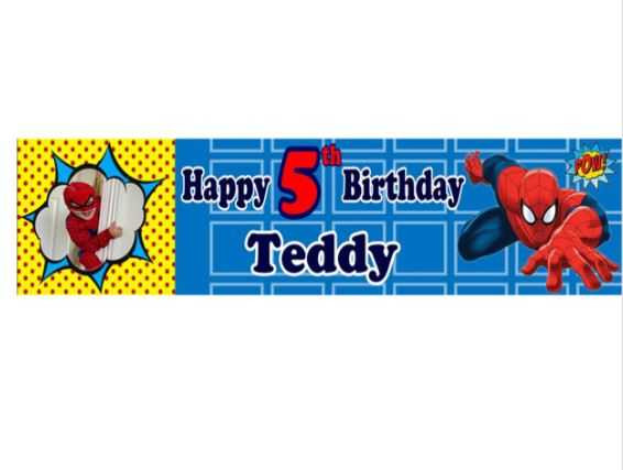 Personalised Spiderman Banner with Photo | Birthday Banners