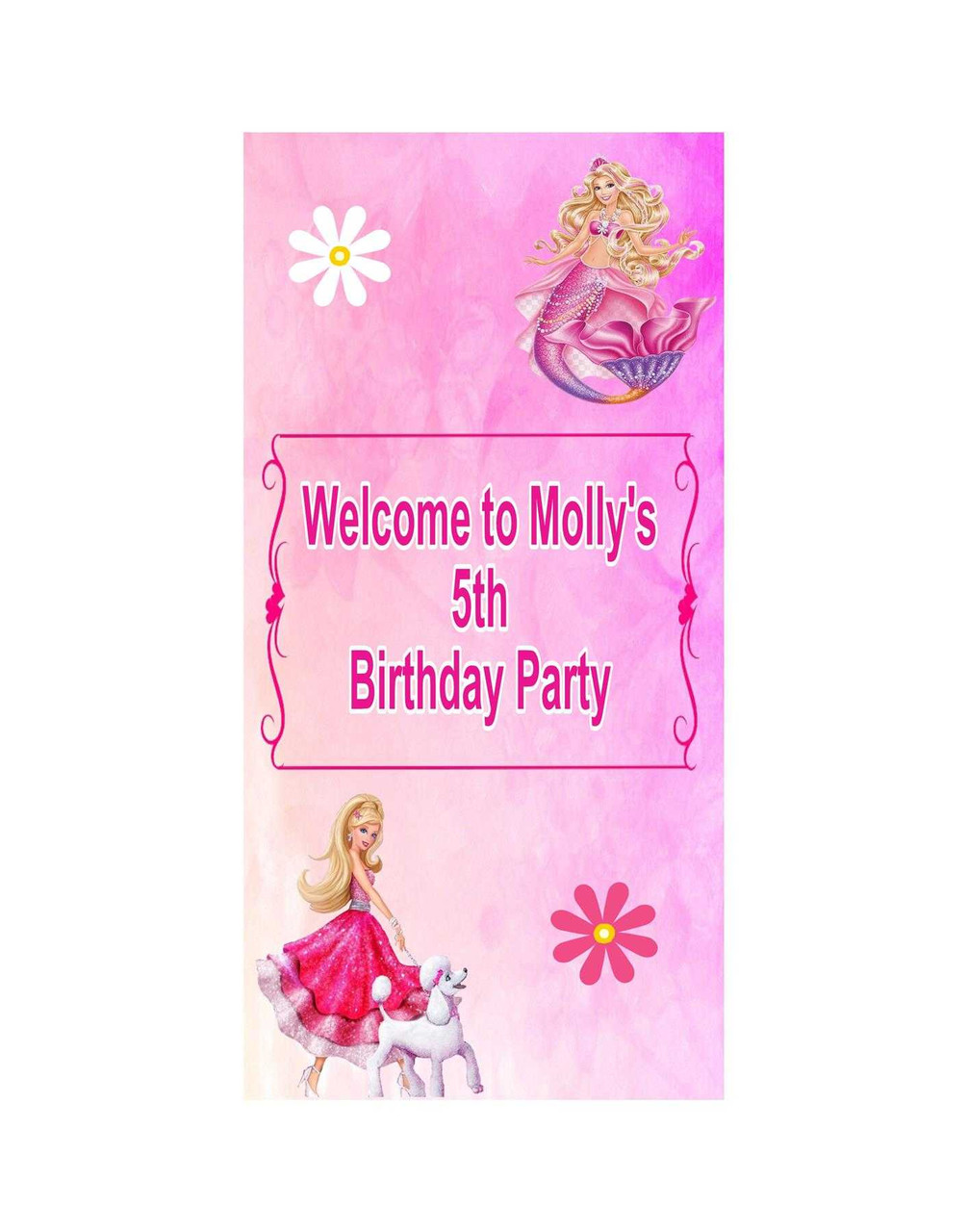 Personalised Vinyl Barbie Door Banner | Custom Banners