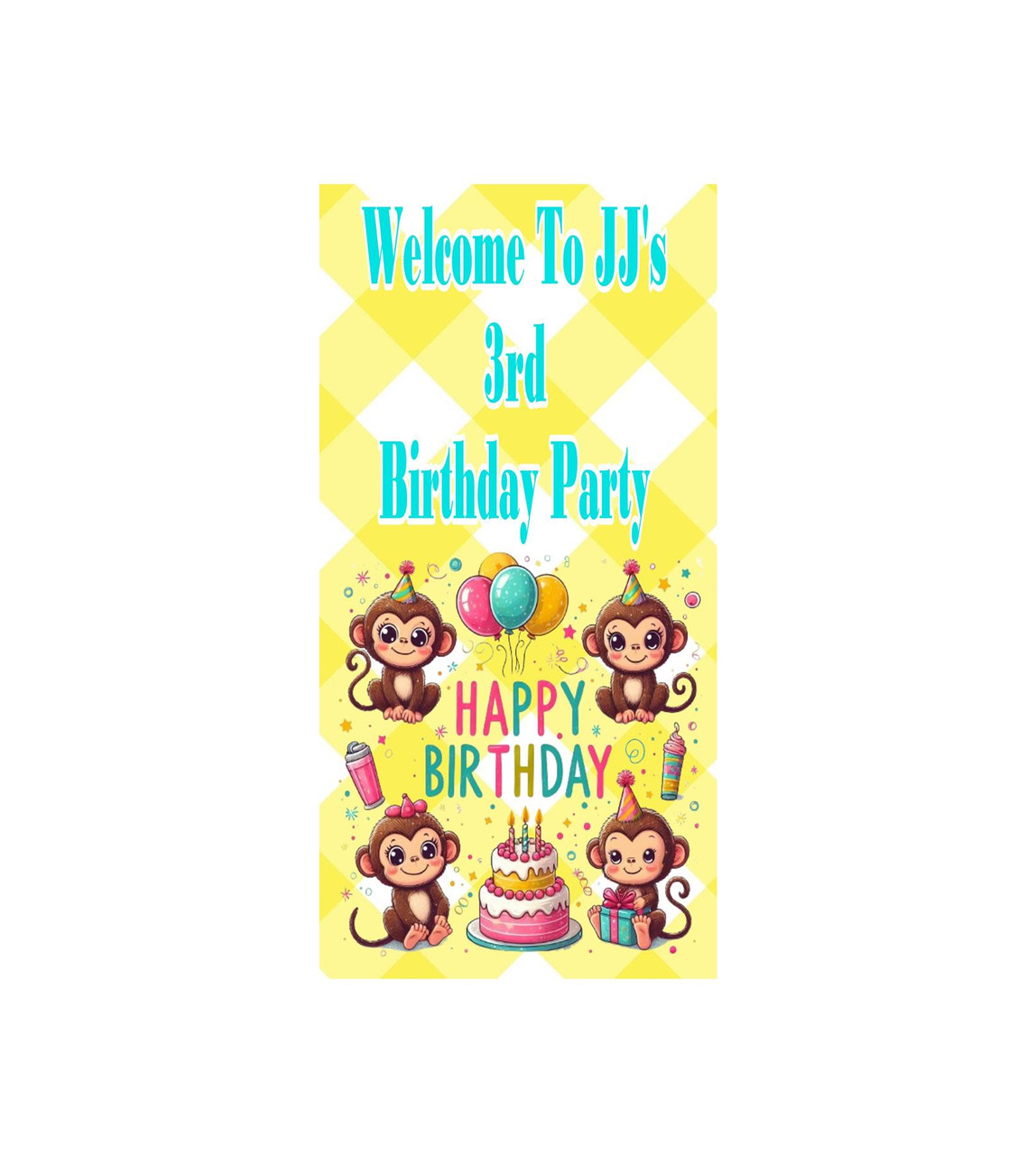 Personalised Monkey Door Banner | Custom Banners
