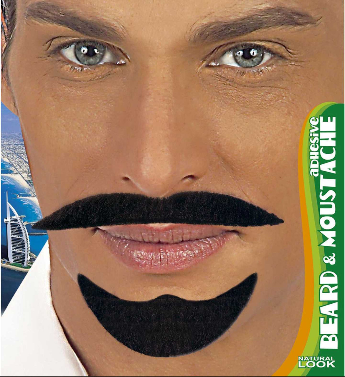 Black Adhesive Arab Moustache