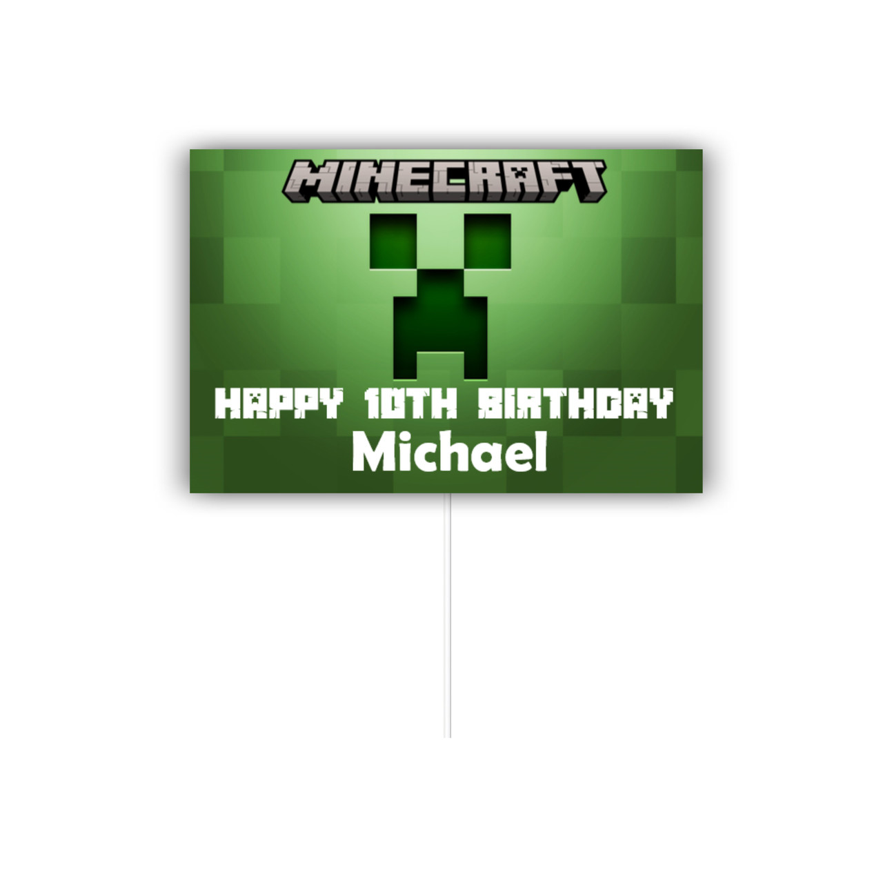 Personalised Minecraft Creeper Cake Topper
