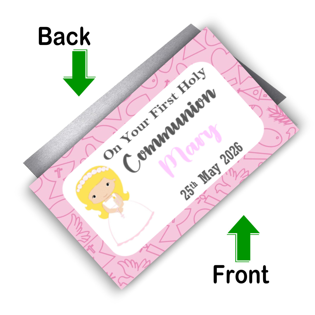 Personalised Blonde Hair Communion Girl Cake Topper