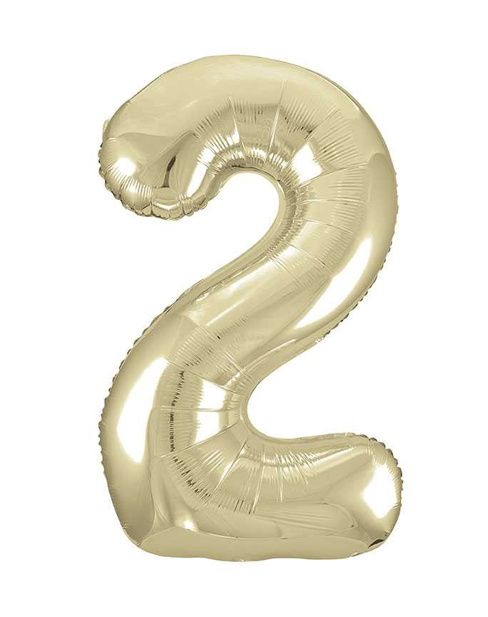 Gold Number 2 Balloon - High-Quality Party Decorations