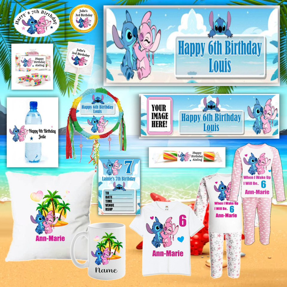 Personalised Lilo and Stitch Birthday Lollipops (15 Pack)