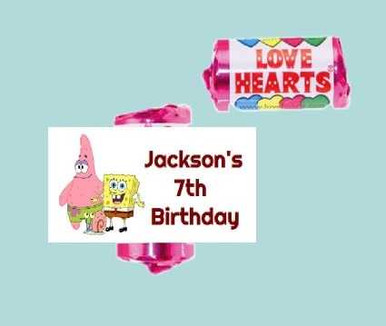 Personalised Yellow Sponge Lovehearts (9 Pack)