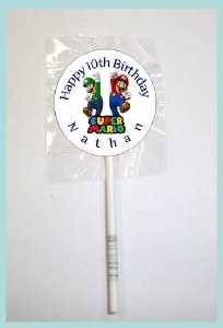 Personalised Super Mario Lollipops (15 Pack)
