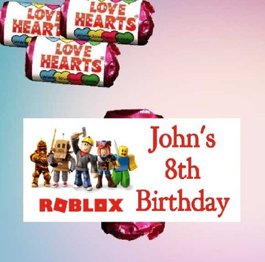 Personalised Roblox Loveheart Sweets (9 Pack) | Custom Sweet