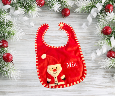 Personalised Santa Bib | Custom Baby Bibs