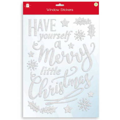 Flocked White Christmas Window Stickers | Festive Decor