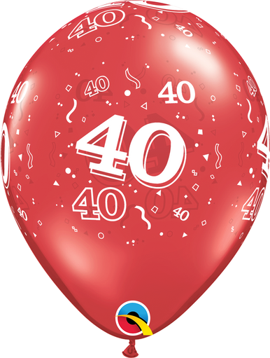 Red 40-A-Round Qualatex Balloons | Red Party Supplies