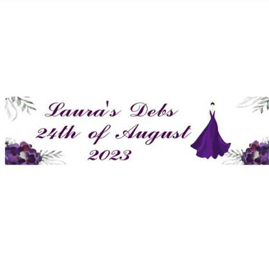 Personalised Purple Flowers Debs Banner | Custom Deb Banners