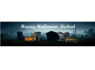 Personalised Halloween Skeleton Banner | Decorations