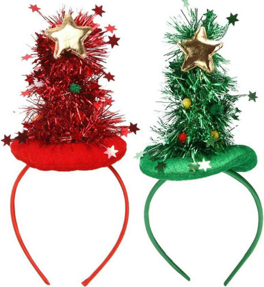 Assorted Christmas Tree Headband for Festive Holiday Parties