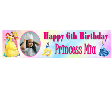 Personalised Princesses Banner with Photo | Party Banners