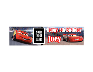 Personalised Disney Cars Banner with Photo | Custom Party Banners