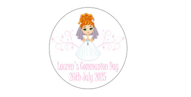 Personalised Red Haired Girl's Communion Pinata | PartyWorld