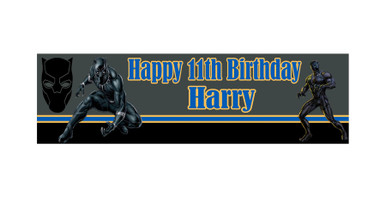 Personalised Black Panther Banner | PartyWorld