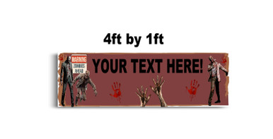 Personalised Zombie Beware Banner | PartyWorld
