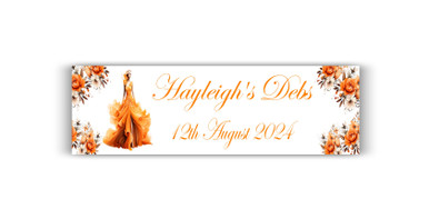 Personalised Orange Debs Banner | PartyWorld