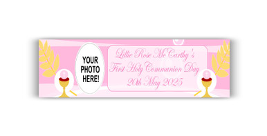 Personalised Pink Chalice Communion Photo Banner