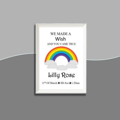Personalised Rainbow Baby Frame | PartyWorld