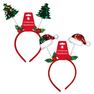 Sequin Christmas Headband Boppers | PartyWorld