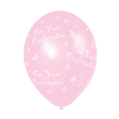 Pink Confirmation Balloons - 6 Pack