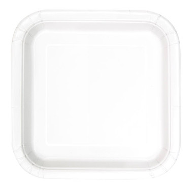 Eco-Friendly White Square Dessert Paper Plates