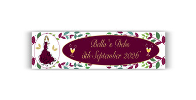 Personalised Burgundy Debs Dress Banner