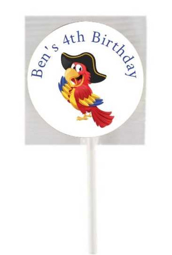 Personalised Pirate Parrot Lollipops (15 Pack)