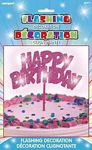 Light Up Cake Decoration - Pink | PartyWorld