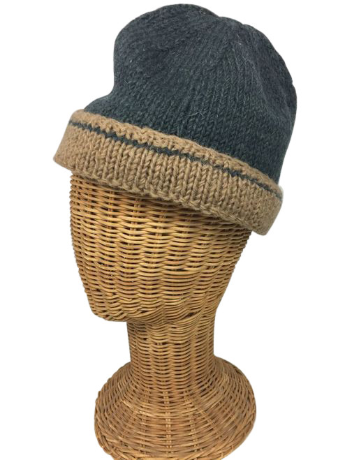 Natural dyed "Dutch" Caps, hand knit wool - South Union Mills