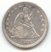 1878-CC Seated Liberty Quarter, Carson City, XF Details - ebwcoin
