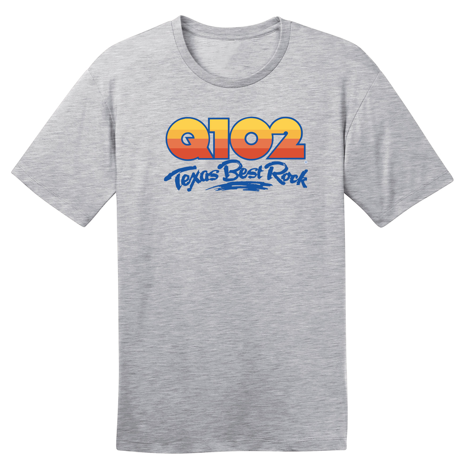 Q102 – Texas Best Rock – GREY – Ringspun Cotton - Peach State Shirts