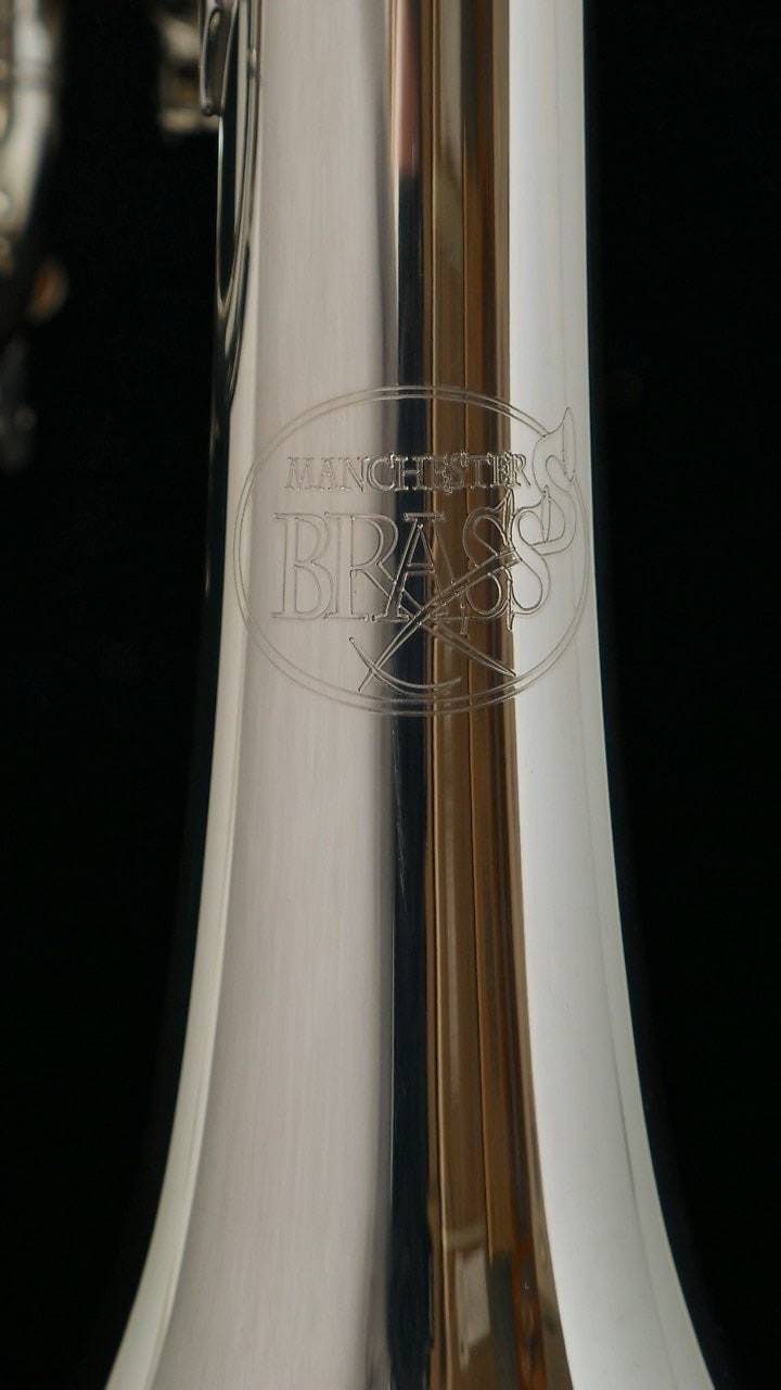 Manchester Brass Pro Trumpet in Silver Plate with Gold Brass Bell!