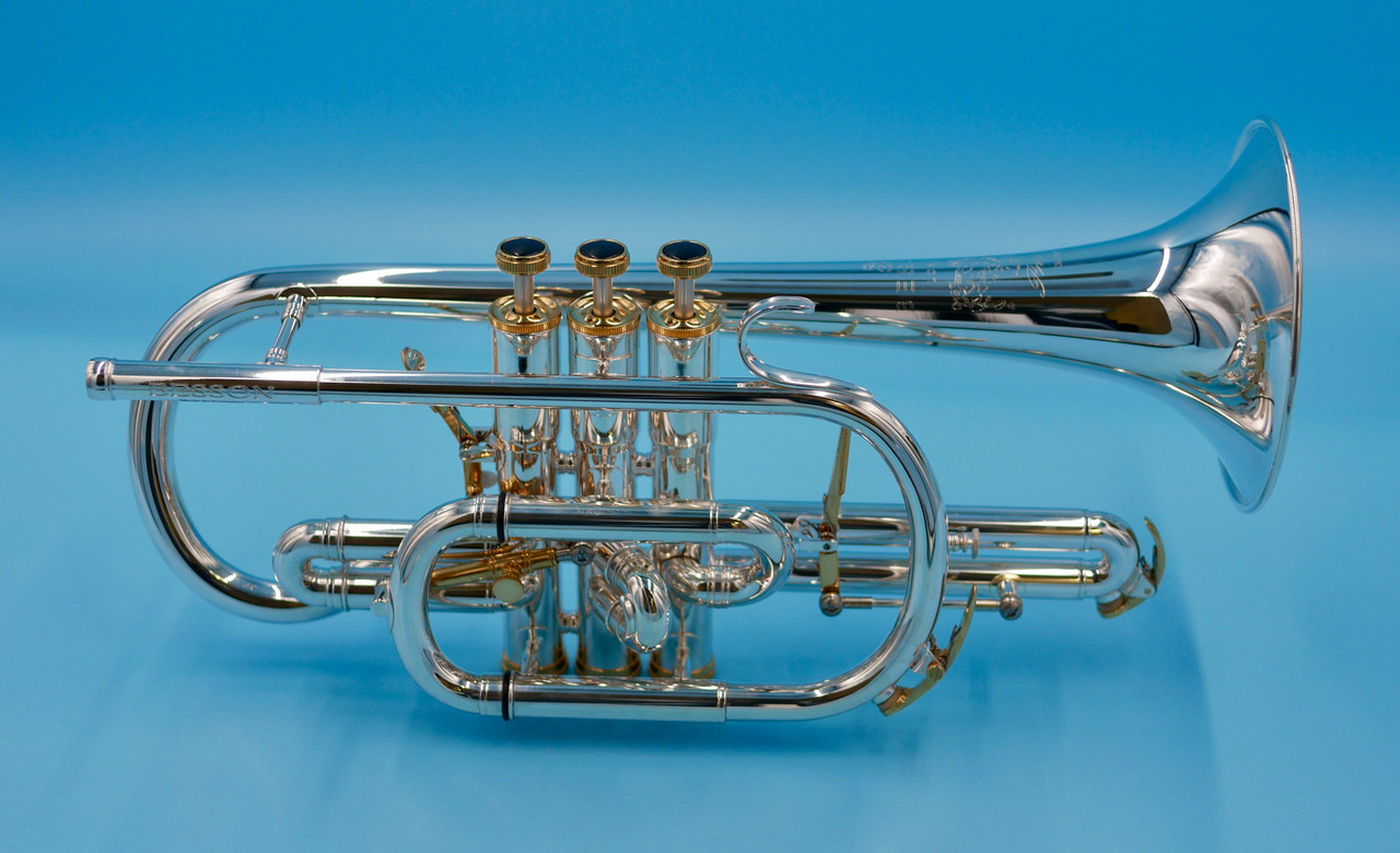 Brand New Besson Prestige Cornet in silver plate with gold trim ...