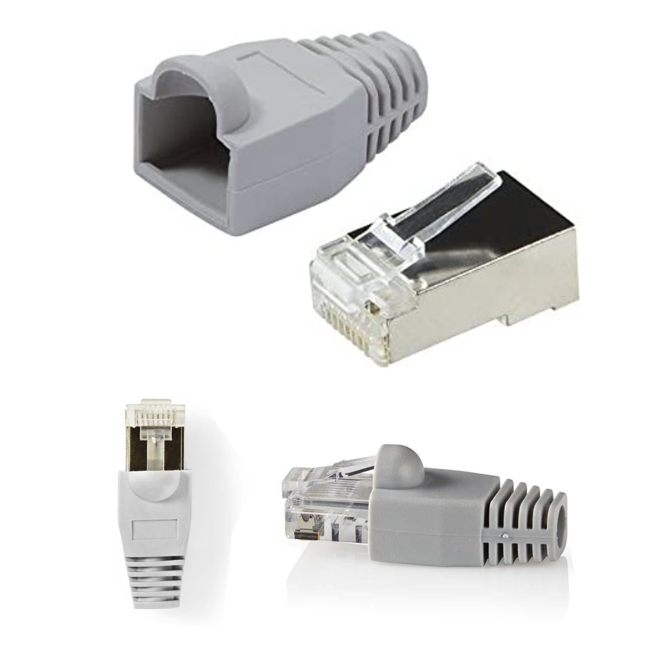 RJ45 CAT6 Metal Shell Plug With Boot (10 Pack) - CRCibernética