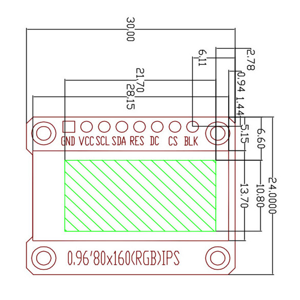 Full Color LCD Display Module (0.96inch) - CRCibernética