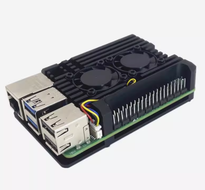 Raspberry Pi 5 Aluminum Case with double Fan - CRCibernética