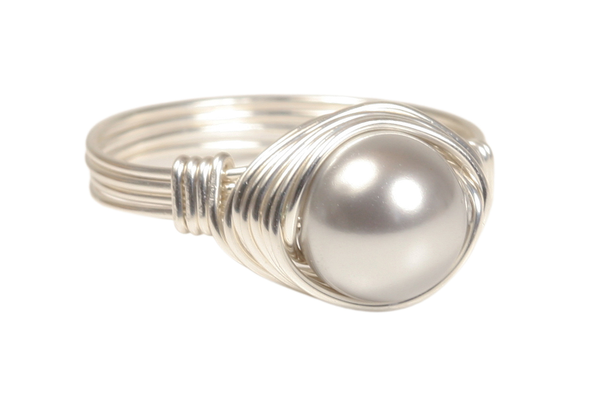 Sterling Silver Grey Pearl Ring - Other Metal Options Available