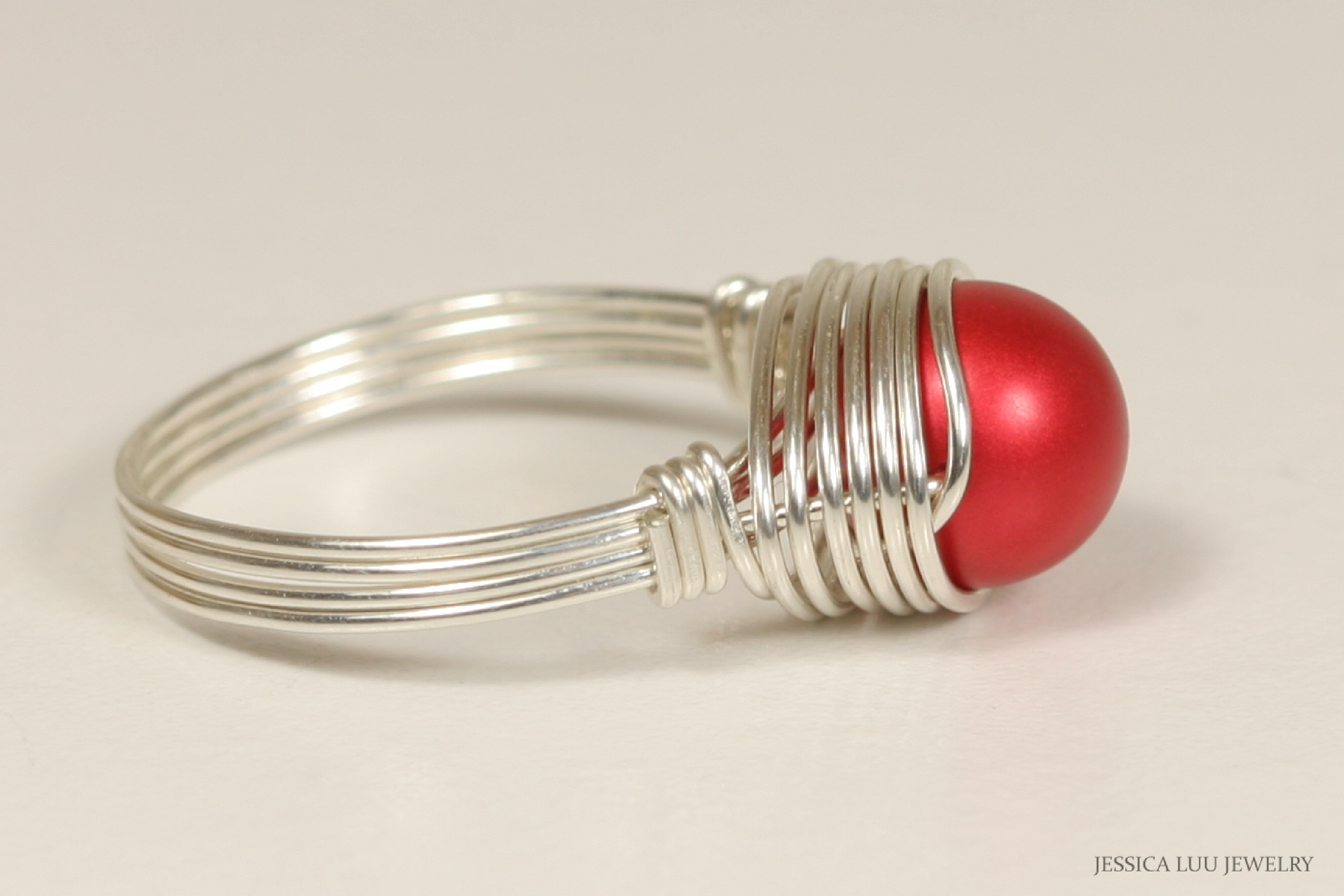 Sterling Silver Red Pearl Ring - Other Metal Options Available ...