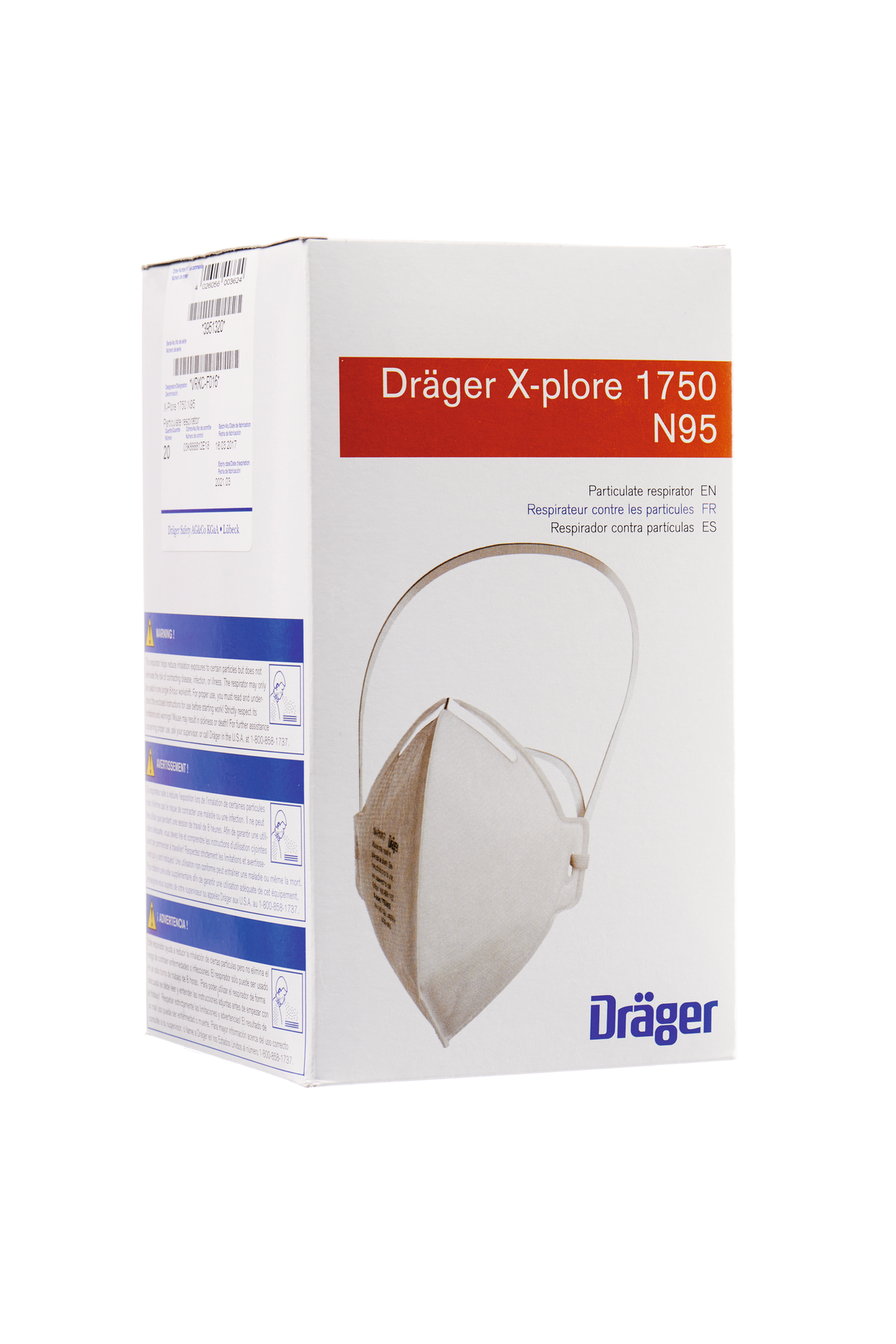 Draeger Safety X-plore 1750 Flat Fold N95 Respirator (20 Masks per box ...