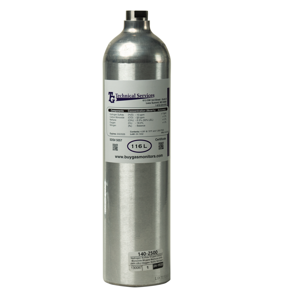 Calibration Gas for RAE Systems Gas Monitors