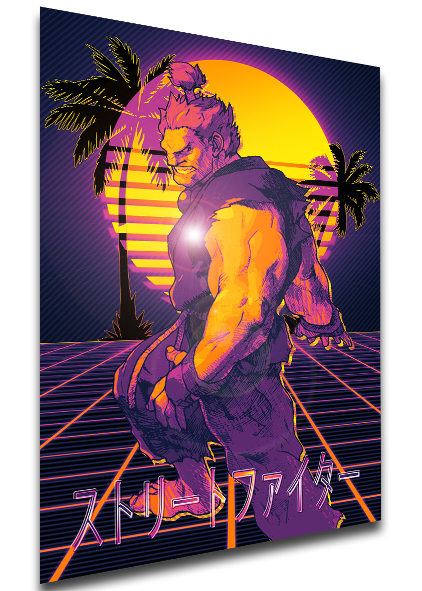 Poster Vaporwave Heat - Street Fighter - Akuma - LL1861 - Propaganda World