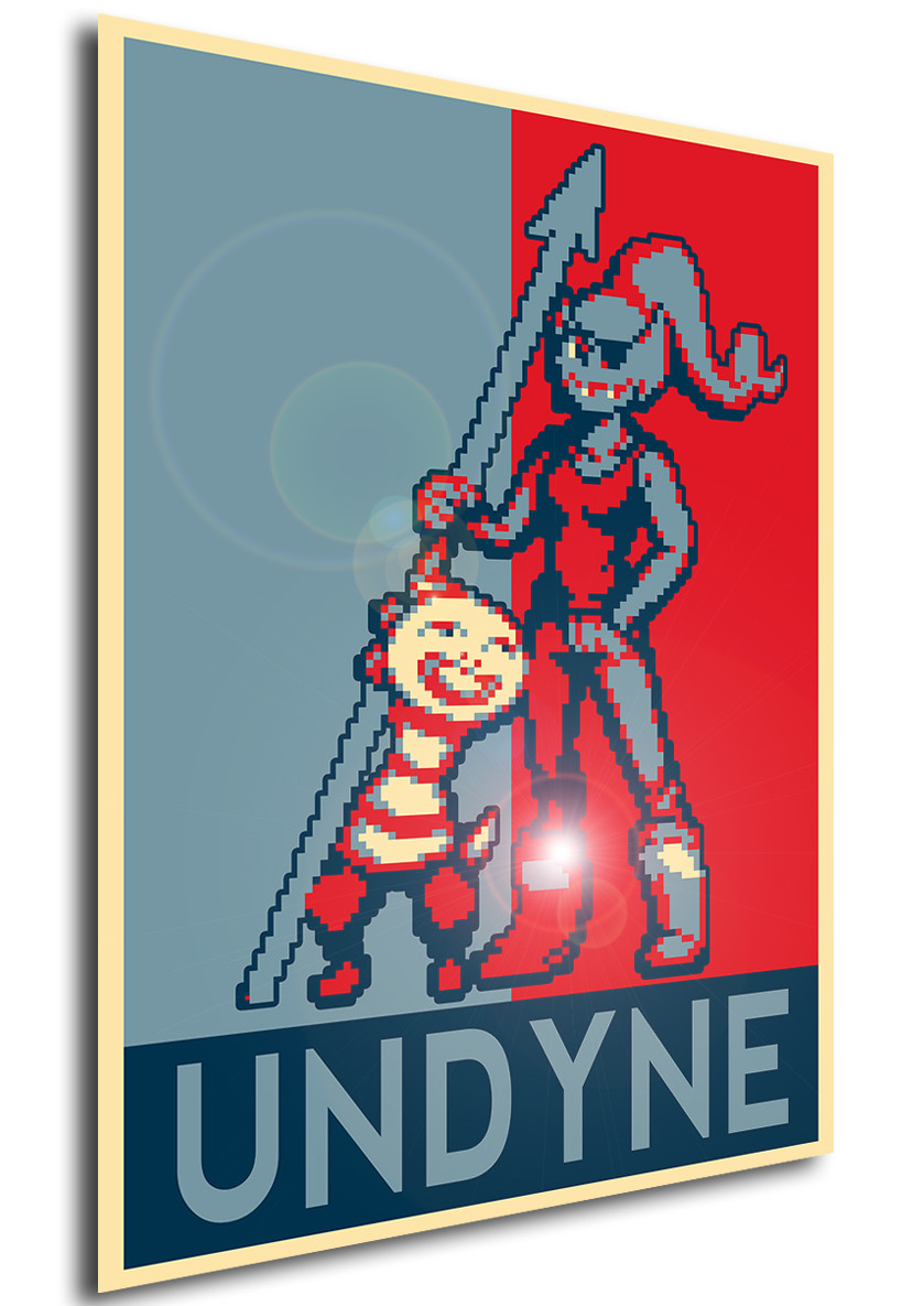 Poster - Propaganda - Pixel Art - Undertale - Undyne - Propaganda World