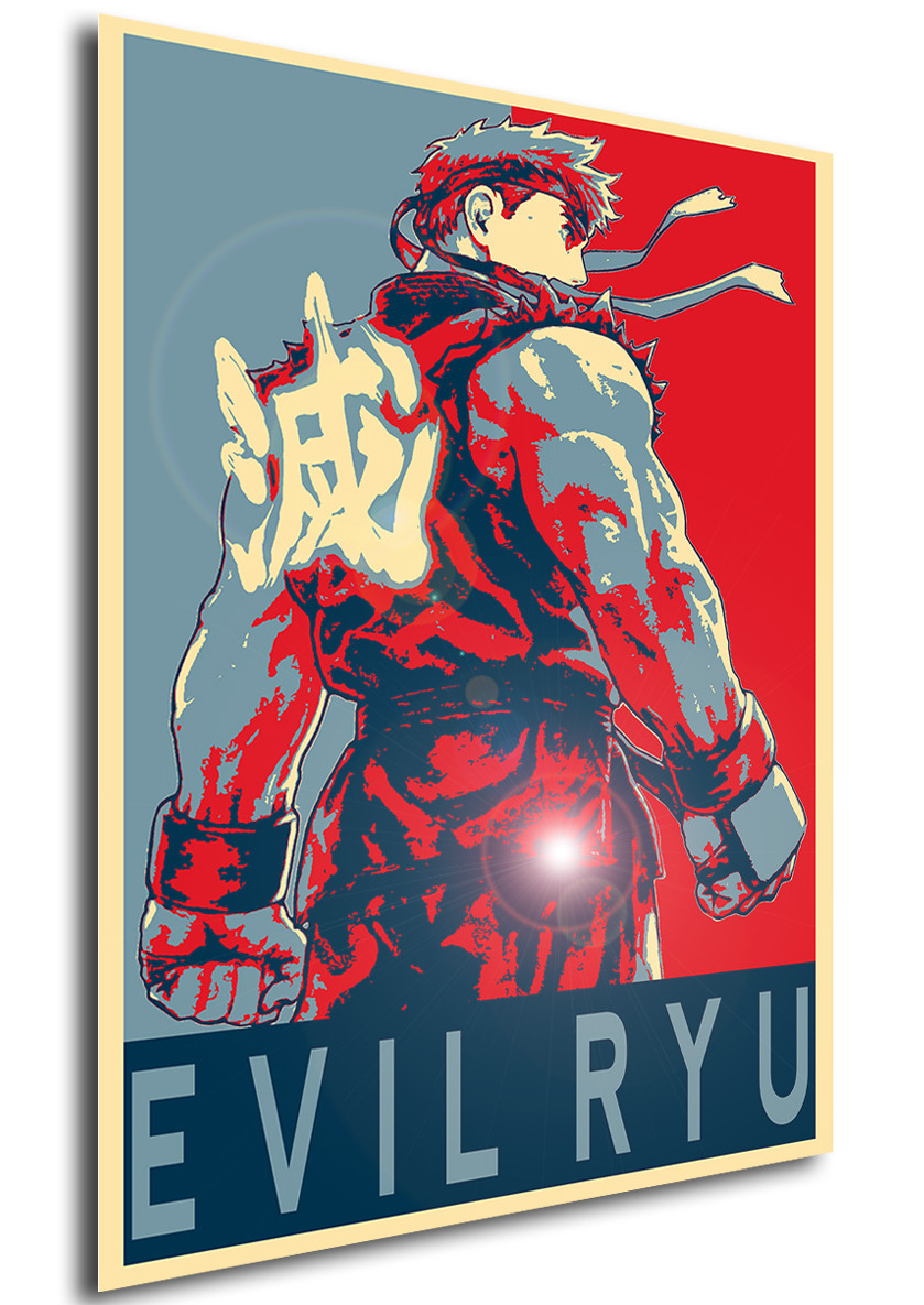 Poster Propaganda Street Fighter Evil Ryu - Propaganda World