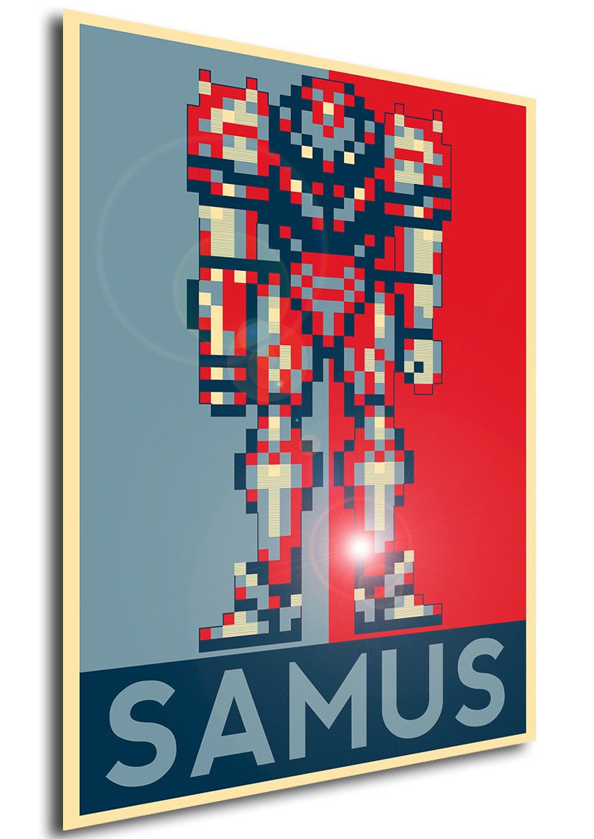 Poster - Propaganda - Pixelart - Samus Variant - Propaganda World