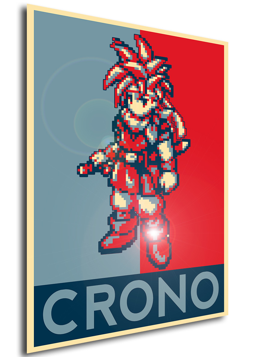 Poster - Propaganda - Pixel Art - Chrono Trigger - Crono - Propaganda World