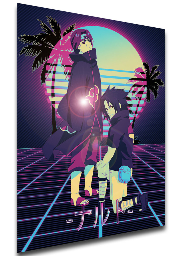 Poster Vaporwave 80s Style - Naruto - Itachi & Sasuke SA0634 ...