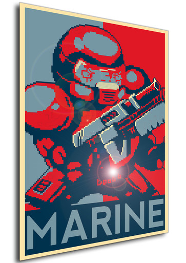 Poster - Propaganda - Enter the Gungeon - The Marine - Propaganda World